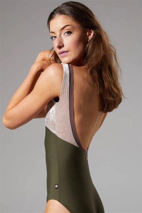 New Bodile Dancewear Dance Wear Leotard Green Velvet Beige Brown White