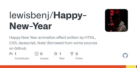 Github Lewisbenjhappy New Year Happy New Year Animation Effect