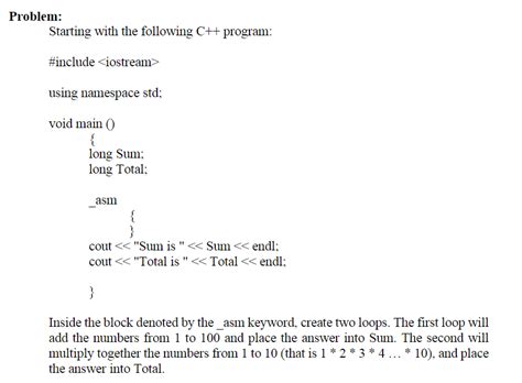 Solved Please Do This In Assembly Language For X86 Using C