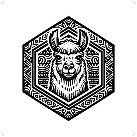Premium Vector Llama Alcapa Silhouette In Animal Ethnic Polynesia