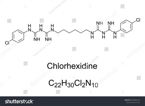 Chlorhexidine Molecule Skeletal Formula Structure Chlorhexidine Stock