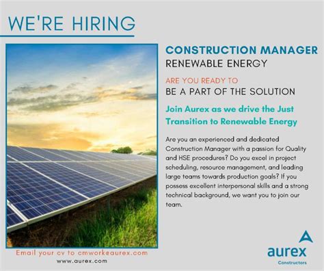 Aurex Constructors On Linkedin Aurexconstructors Aurex Renewableenergy Justtransition Careers