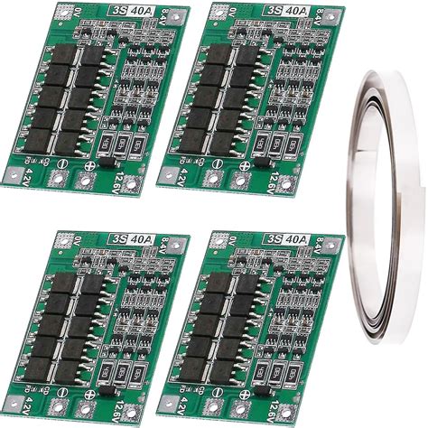 Dkardu 4 Pcs 3s 40a Pcb Protection Board 18650 Lithium