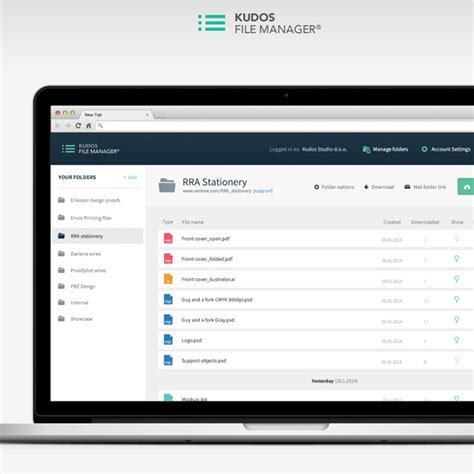Kudos File Manager Web App Behance