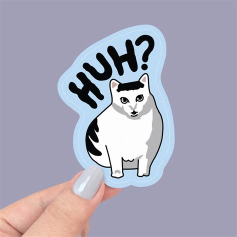 Huh Cat Meme Waterproof Vinyl Diecut Sticker Wimzi