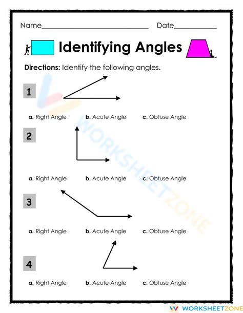Acute And Obtuse Angles Worksheets