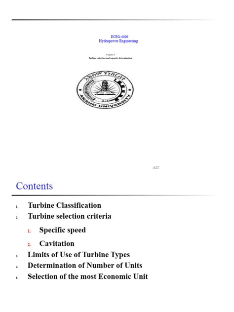 Ch 6 Turbine Selection Pdf Turbine Electric Generator