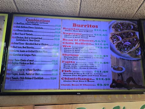 Marias Taco Shop Menu Updated 2026