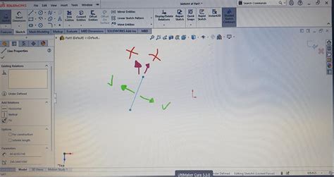 Suddenly I Am Not Able To Move Sketch Entities Like A Line Freely Only Perpendicular R Solidworks