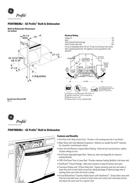 Dishwasher Quick Specs Pdf