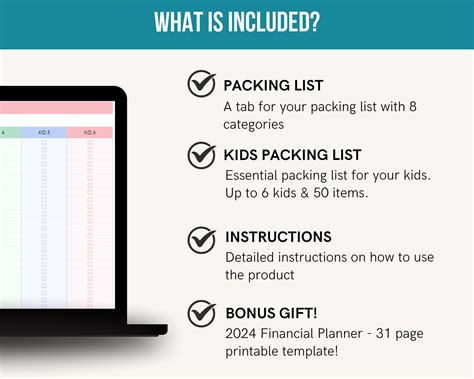 Google Sheets Packing List Template Travel Packing List Trip Checklist Travel Essentials List