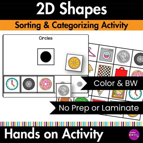 Sorting 2d Shapes Objects Attributes Categories Preschool Kindergarten Activity