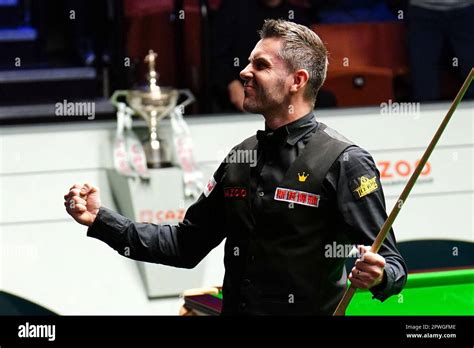 Mark Selby Reacts After Making A 147 Against Luca Brecel Not Pictured During The Final On Day