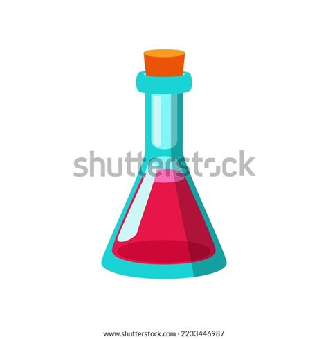 Science Lab Flask Red Liquid Vector Stock Vector Royalty Free 2233446987 Shutterstock