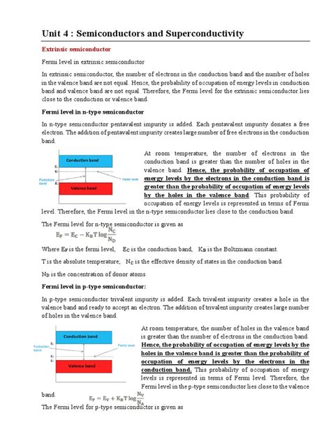 Applied Physics Unit 4 Notes Semi And Super Cond Cs Stream Pdf Superconductivity
