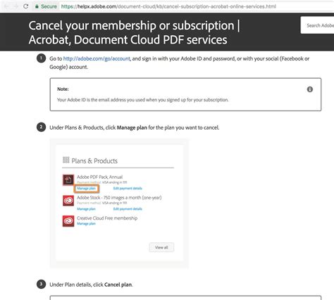 Solved No Option To Cancel The Subscription Adobe Community