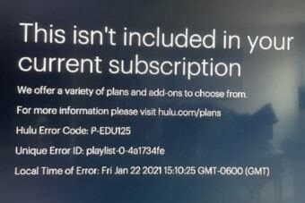 Ways To Fix Not Included In Subscription Error On Hulu