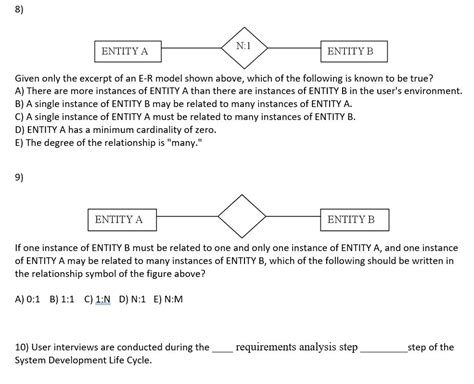 solved 8 entity a entity b given only the excerpt of an e r