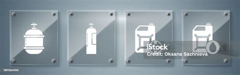 모터 기계유 부동액 양철통 산업 가스 봄베 탱크 및 프로판 가스 탱크를 위한 세트 양철통 정사각형 유리 패널 벡터 가연성에 대한 스톡 벡터 아트 및 기타 이미지 Istock