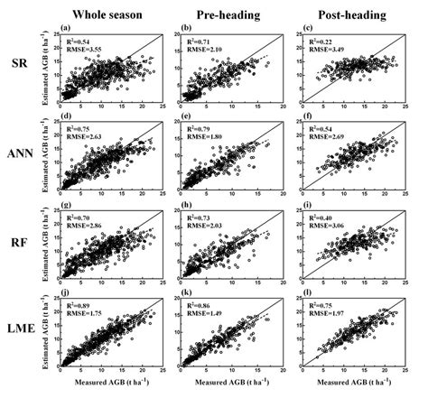 Validation Of Agb Estimation Models For The Whole Season And Different Download Scientific