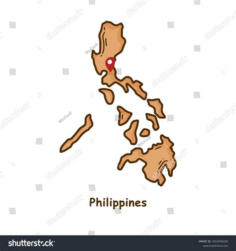 Philippines Location World Map Hand Drawn Map Over 6 Royalty Free