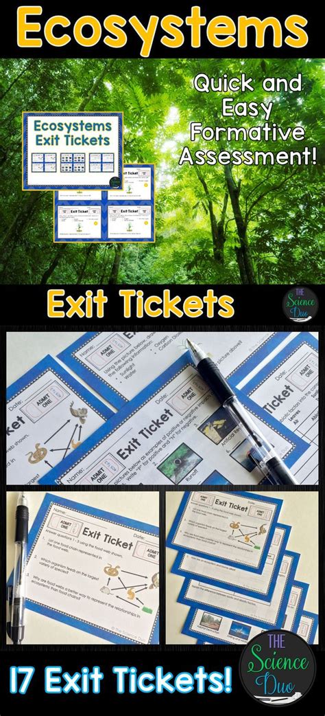 Ecosystems Exit Tickets Exit Slips Exit Tickets Life Science Activities Teaching Middle