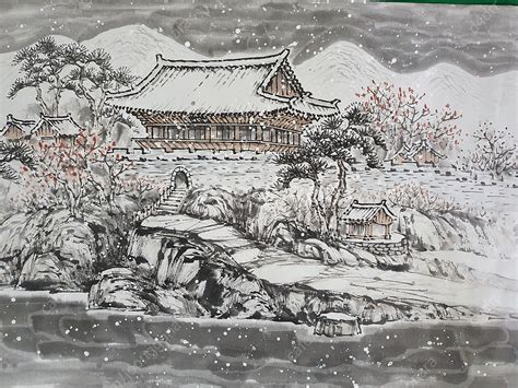 진주 촉석루 소담 최영재 산수화 동양화 미술품~ 예술작품골동품수집 중고나라