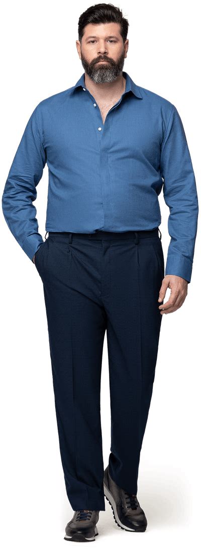 Royal Blue Linen Cotton Shirt With Hidden Buttons