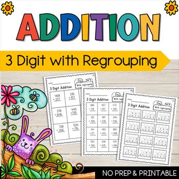 Triple Digit Addition Digit Addition With Regrouping By The Rabbit Studio