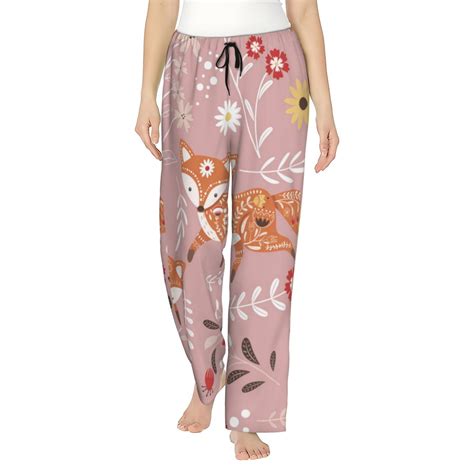 Kll Womens Beautiful Fox Print Pajama Pants Soft Pajama Bottoms For