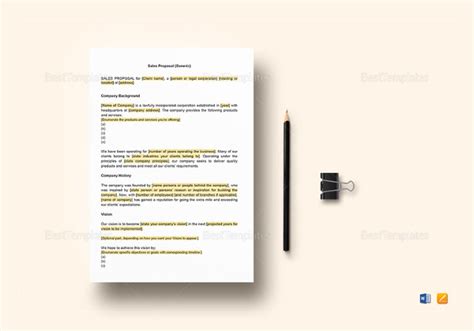 Cost Proposal Template Free Word Excel PDF Format Download