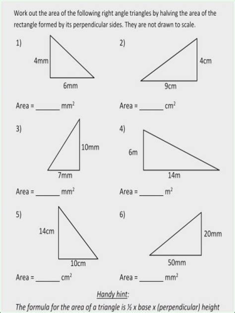 triangle area and perimeter worksheets