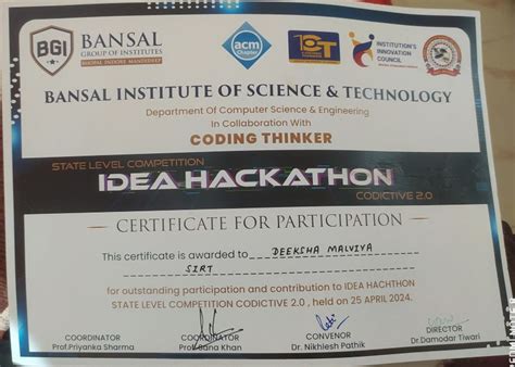 Deeksha Malviya On Linkedin Codingthinker Hackathon