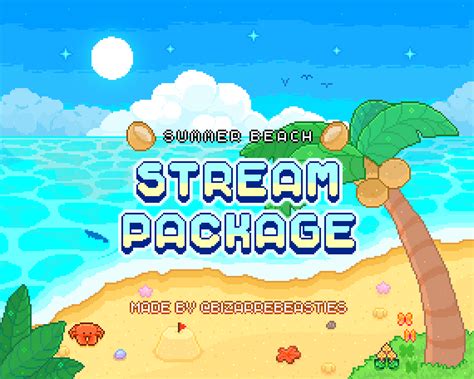 Pixel Art Animated Stream Package Summer Beach Behance