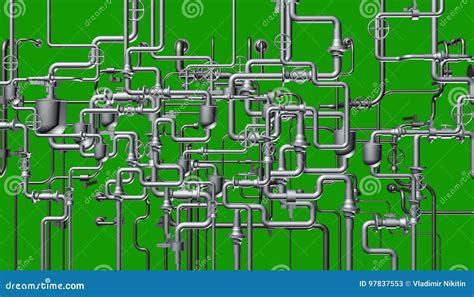 The Abstract System Of The Pipeline Stock Image Illustration Of