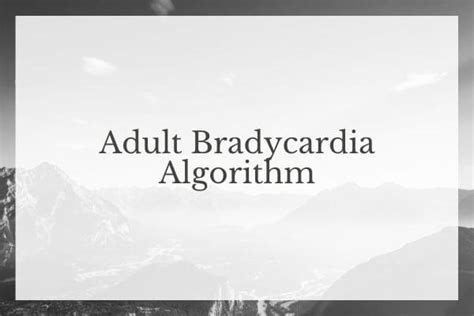 Adult Bradycardia Algorithm Hospitalist X