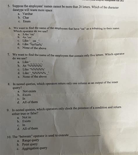 Solved 1 Consider The Following Relational Schema An