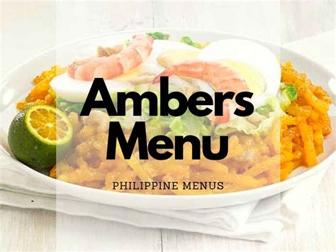 Ambers Menu Philippines 2025 — Philippine Menus