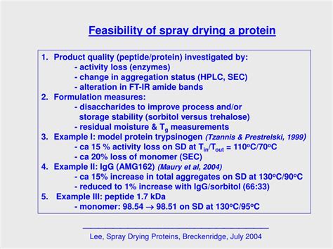 Ppt Spray Drying Of Proteins Geoffrey Lee Powerpoint Presentation