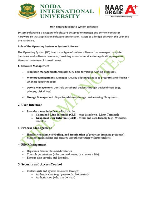 Operating System Unit I Pdf Operating System Dos