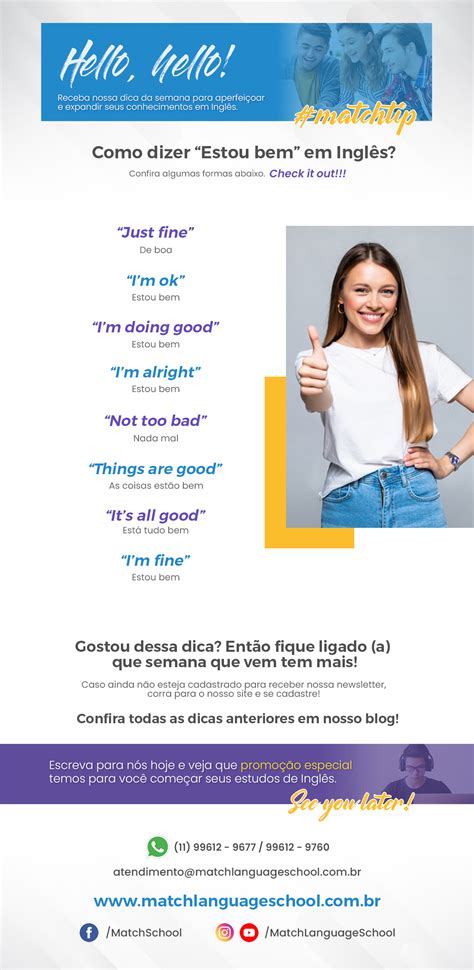 Matchtip 7 Como Dizer Estou Bem Em Inglês Match Language School