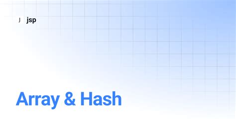Array Hash Jsp