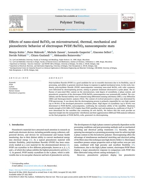 Pdf Effects Of Nano Sized Batio3 On Microstructural Thermal