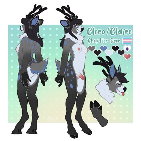 Rule 34 11 Anthro Black Antlers Black Hair Black Nose Blep Blue Body
