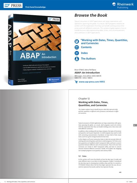 Sappress Abap An Introduction Pdf Data Type Time
