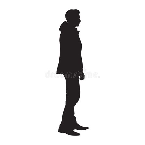 Man Standing Silhouette Side View