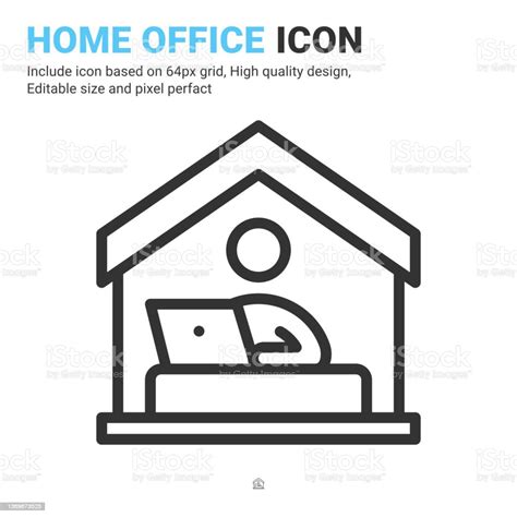 흰색 배경에 격리된 윤곽선 스타일이 있는 Office 아이콘 벡터입니다 벡터 일러스트 워크룸 디지털 비즈니스 재무 회사 앱 웹 및 프로젝트를 위한 워크숍 사인 기호 아이콘