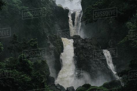The Swift Waterfall In The Middle Of The Forest Sewu Waterfall