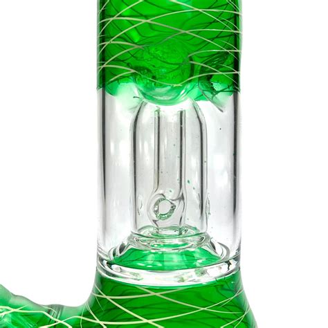 Glass Bong Dome Percolator 20cm Green The Bong Baron