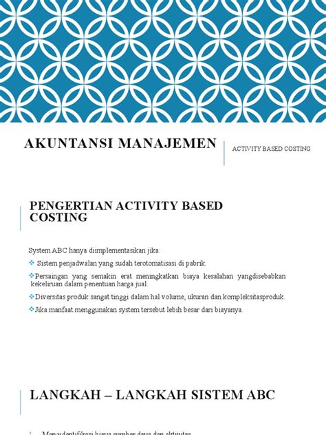 Activity Based Costing Pdf